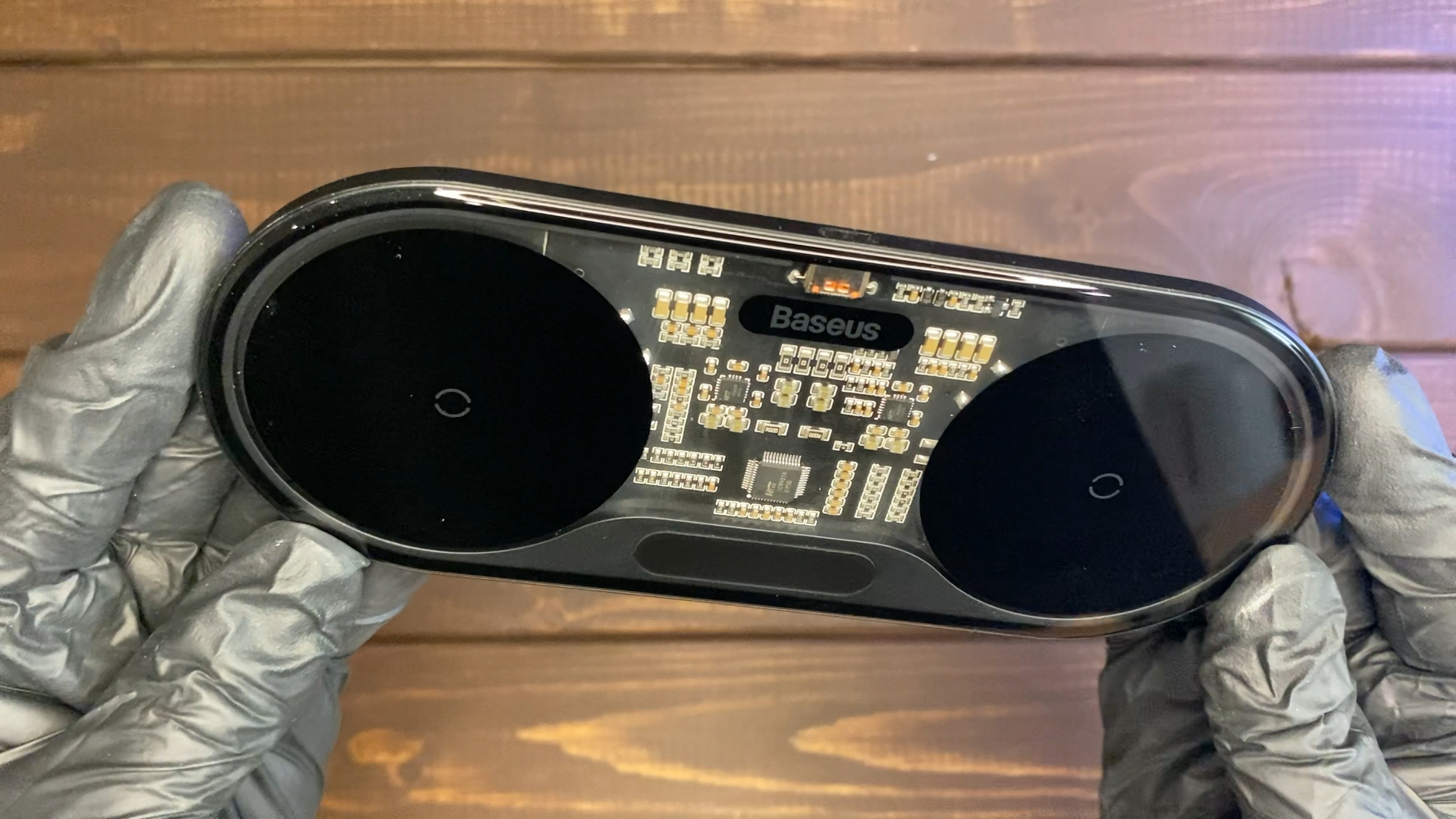 Беспроводная зарядка Baseus Degital Led для iPhone, наушников и смарт ...